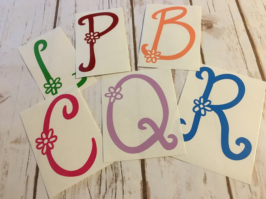 Letter Decal single Letter Decal Vinyl Decal Tumbler - Etsy