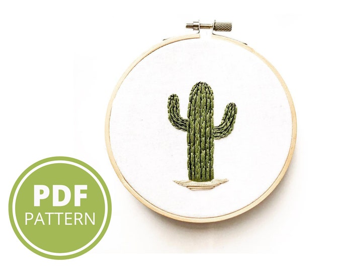 Desert Cactus Embroidery Pattern, Cactus Embroidery, PDF Pattern ...