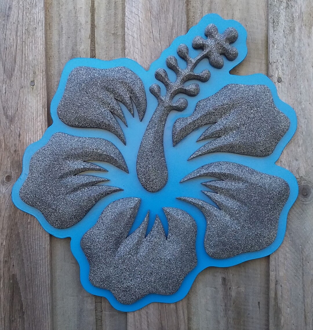 WITCO 'style' Wood Hibiscus Flower Wall Hanging. Granite Version. - Etsy