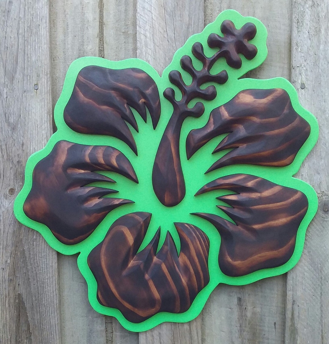 WITCO 'style' Wood Hibiscus Flower Wall Hanging. - Etsy