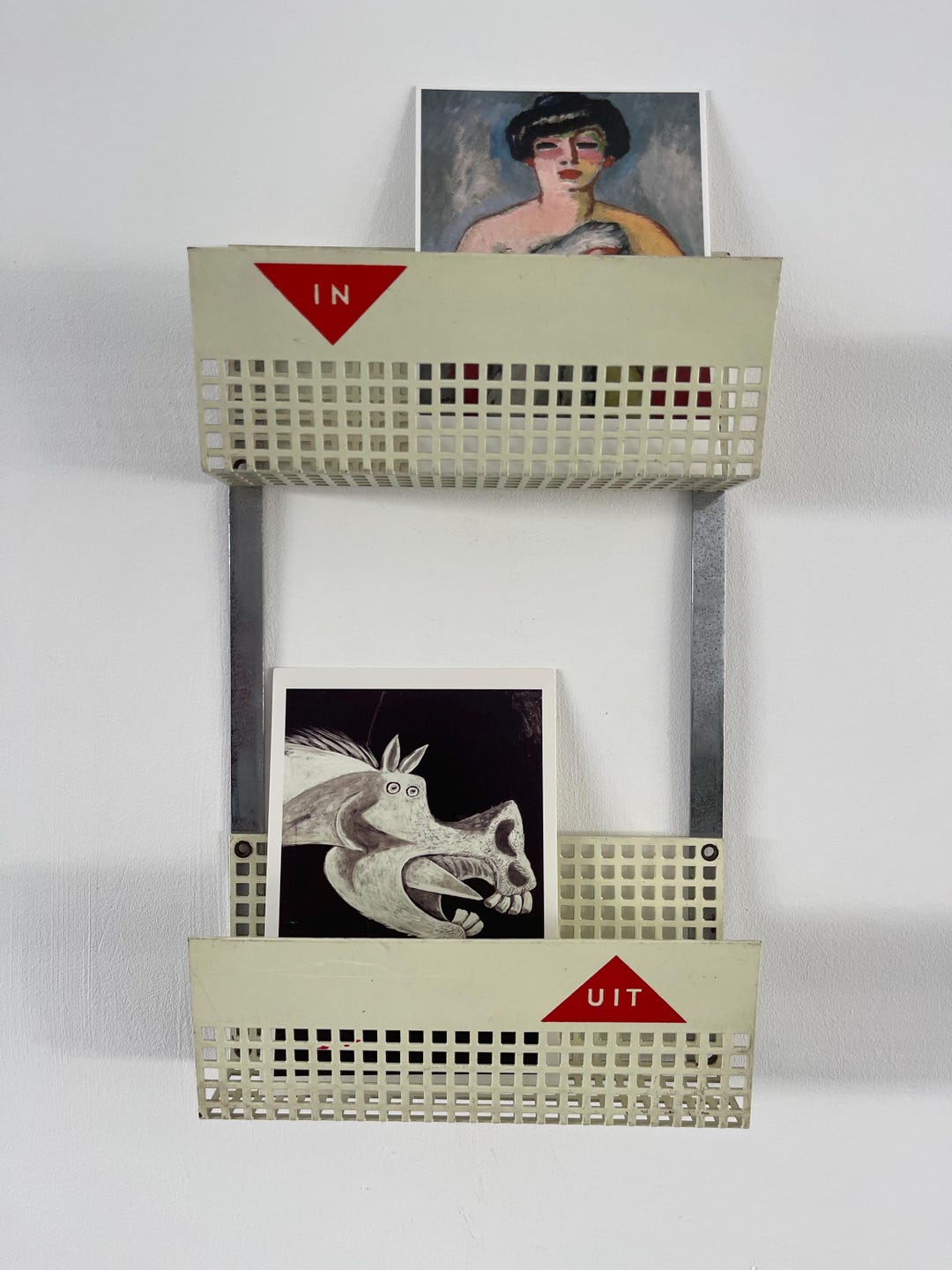 Vintage Perforated Metal Mail IN/OUT Box Sixties - Etsy