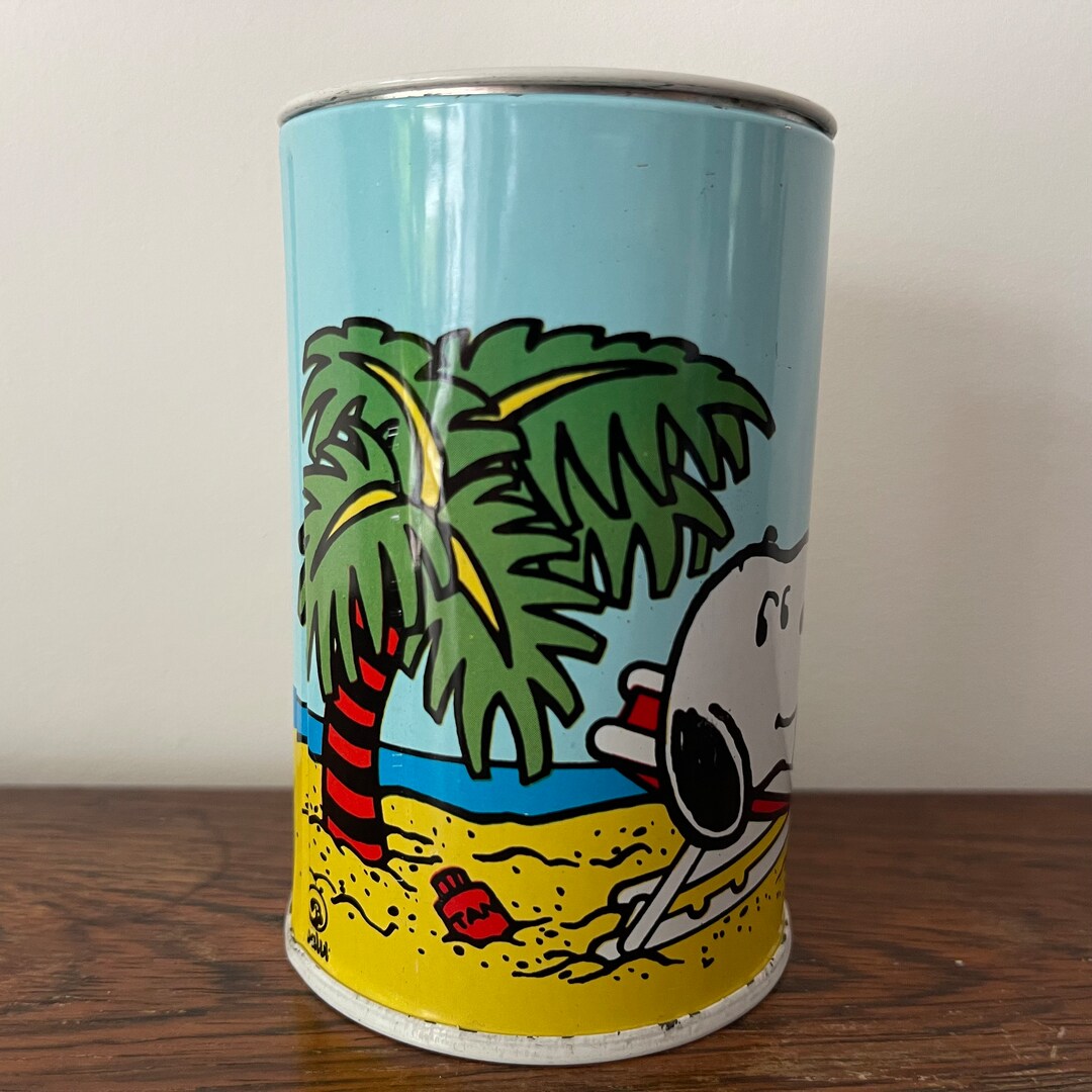 Coin Bank Snoopy Peanuts 1958 1965 Tin Vintage - Etsy