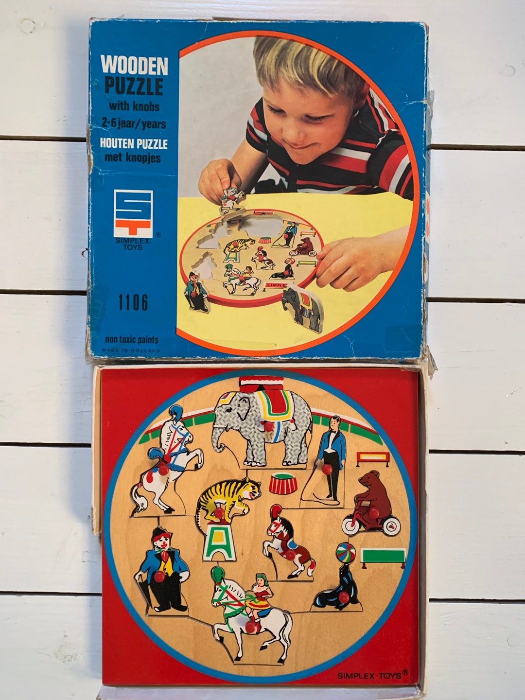 Simplex Holland Puzzel Hout Circus Vintage - Etsy