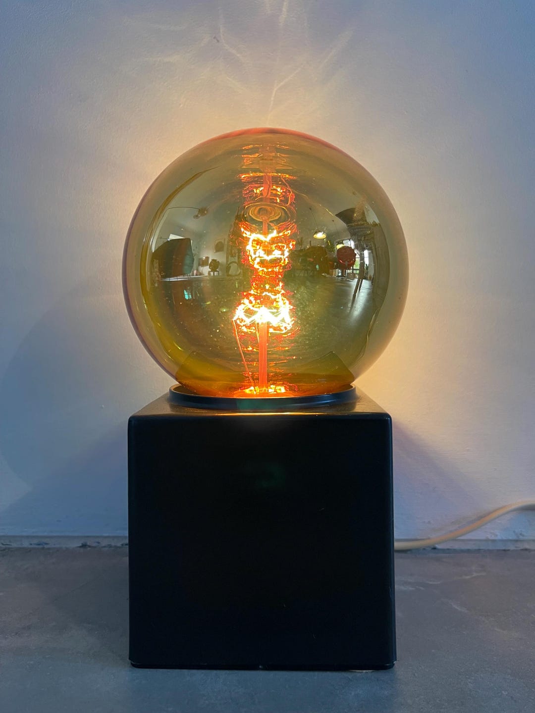 Philips Space Age Gold Mirror Ball Table Lamp 1970S Vintage Kube - Etsy