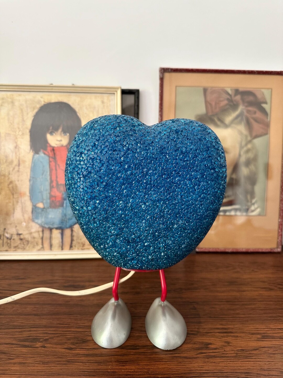 Pop Art Table Lamp James & Poki Heart Blue Vintage - Etsy