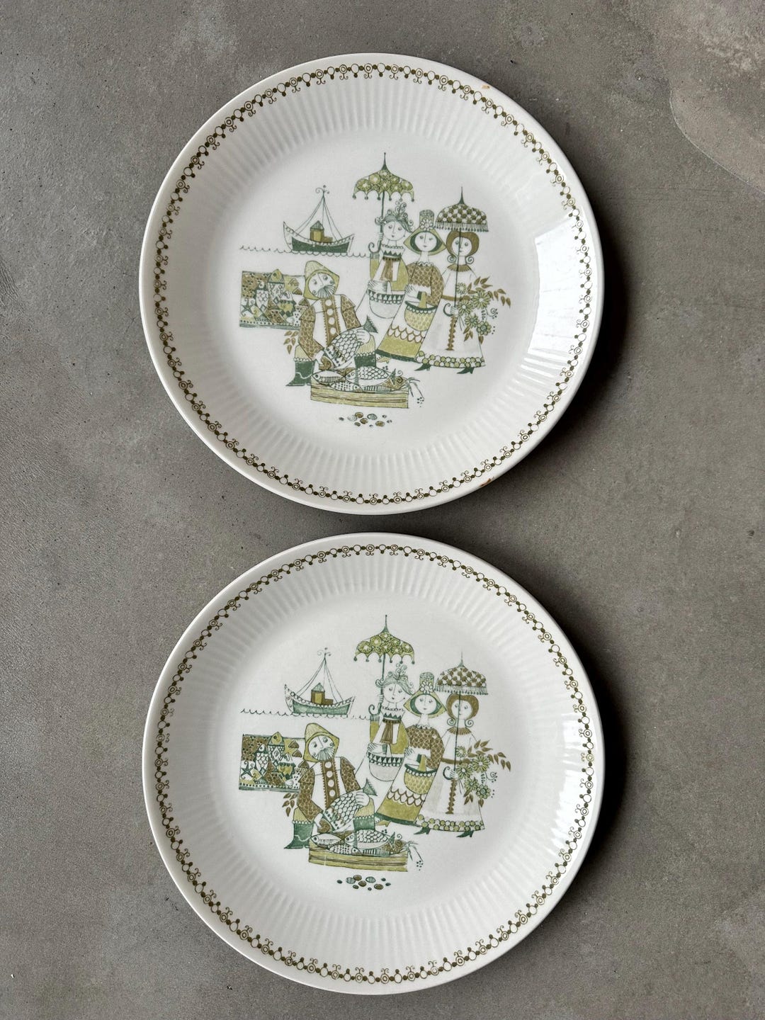 Set of Dinner Plates Figgjo Flint Norway Market Design by Turi Gramstad ...