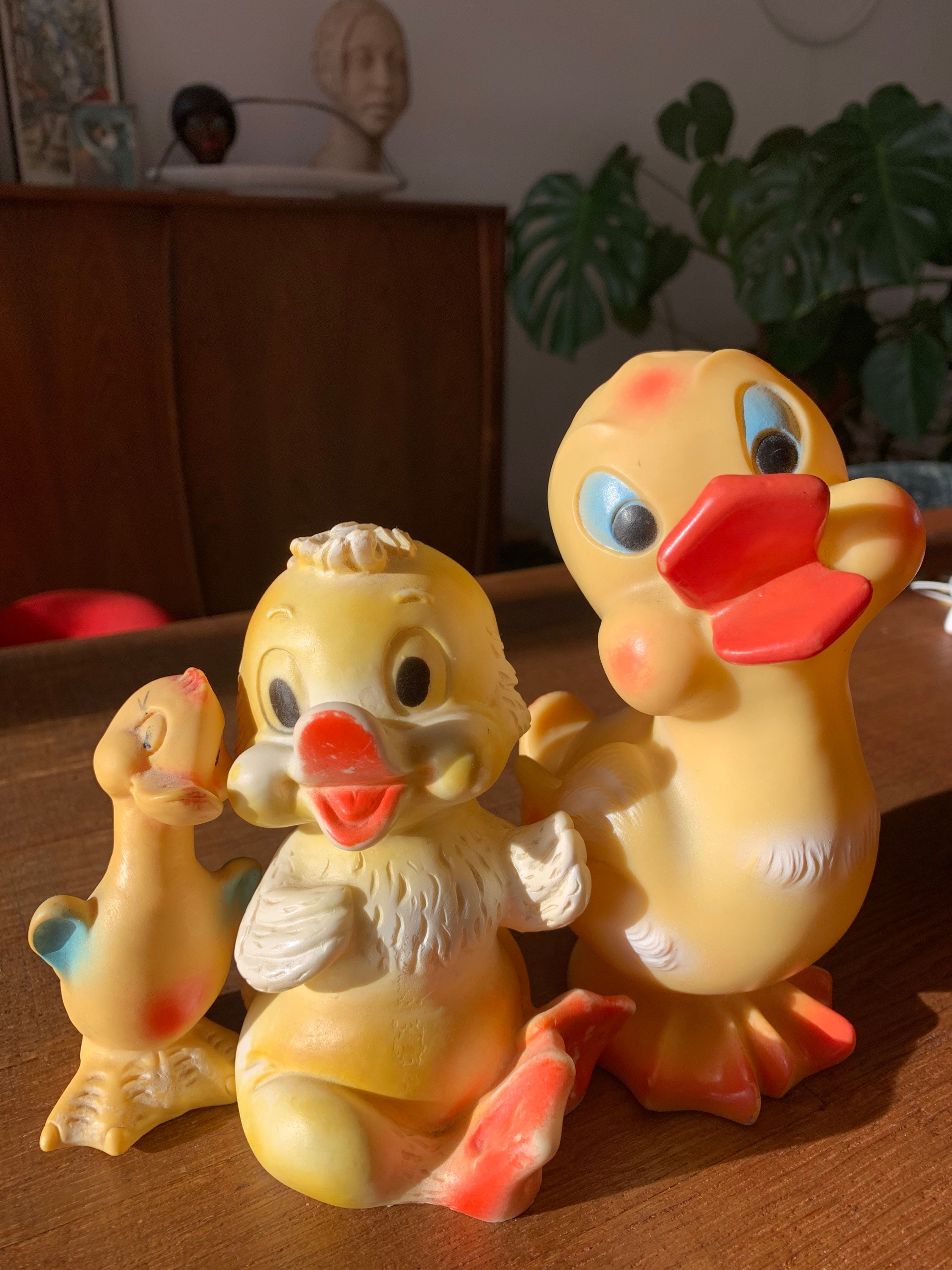 Setje Squeaky Rubber Duckies Rubber Speelgoed Vintage Ledra - Etsy