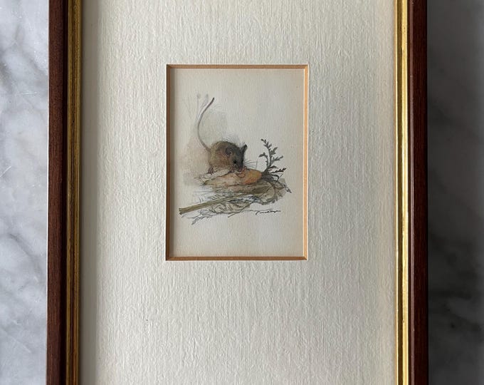 Mads Stage Miniatuur Aquarel Aquarel Muis Gesigneerd - Etsy