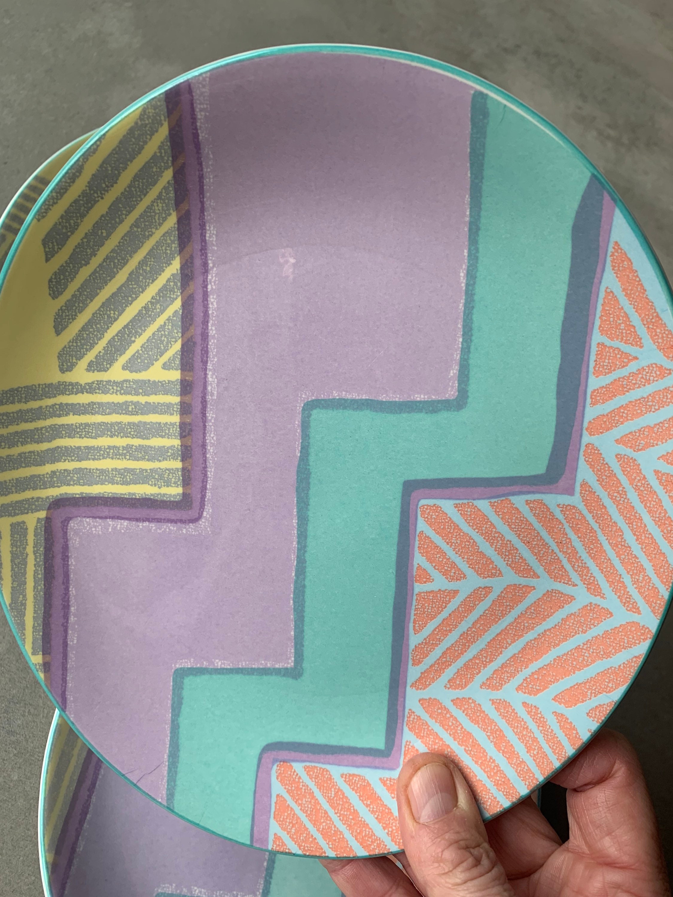 Memphis Style Borden Ontbijtbordjes Vintage - Etsy