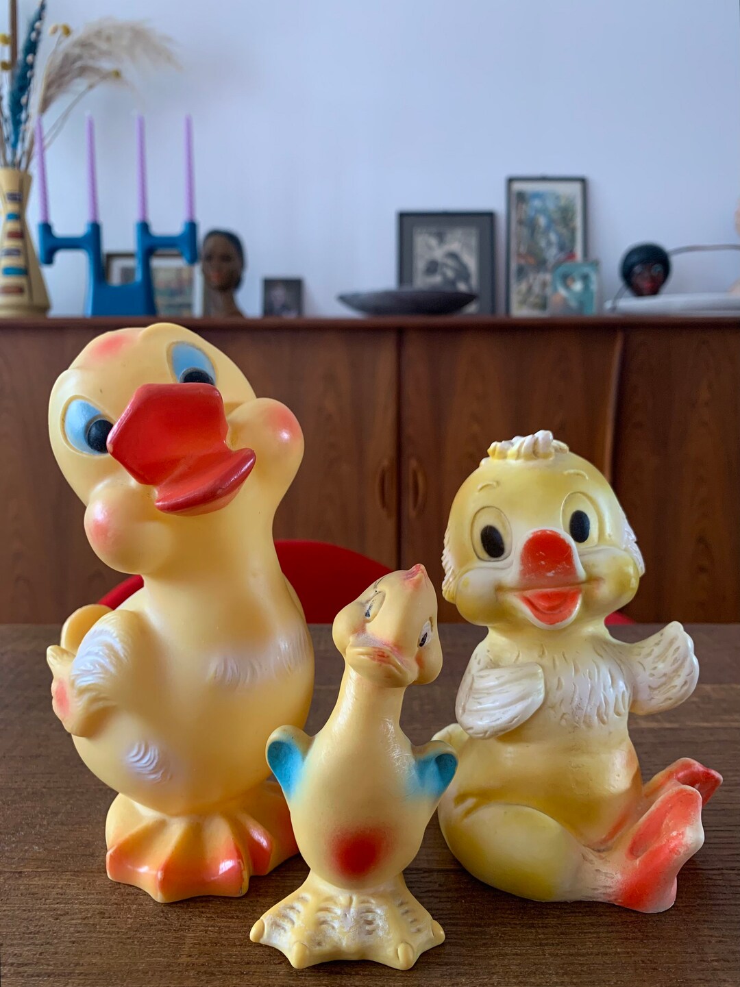 Setje Squeaky Rubber Duckies Rubber Speelgoed Vintage Ledra - Etsy