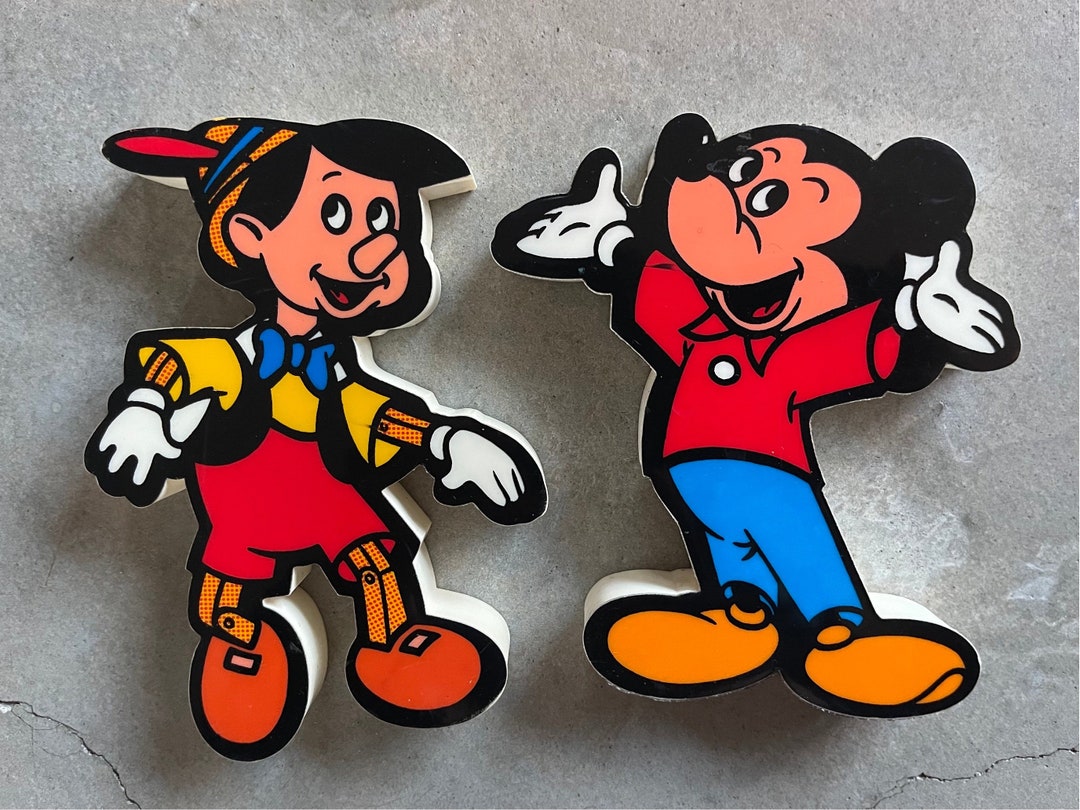 Pinokkio Mickey Mouse-set Squeeze N Squeak Playcraft Vintage 1979 - Etsy