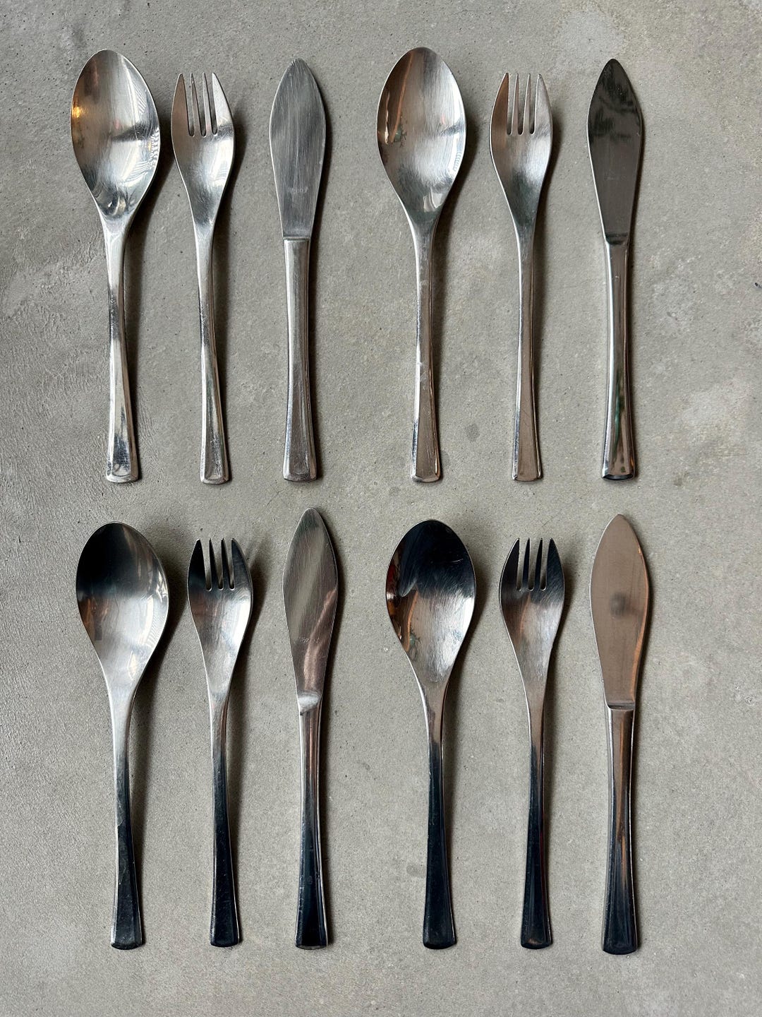 Vintage Modernist Cutlery Set 4 X AMC Elypsis Cromargan Steel - Etsy