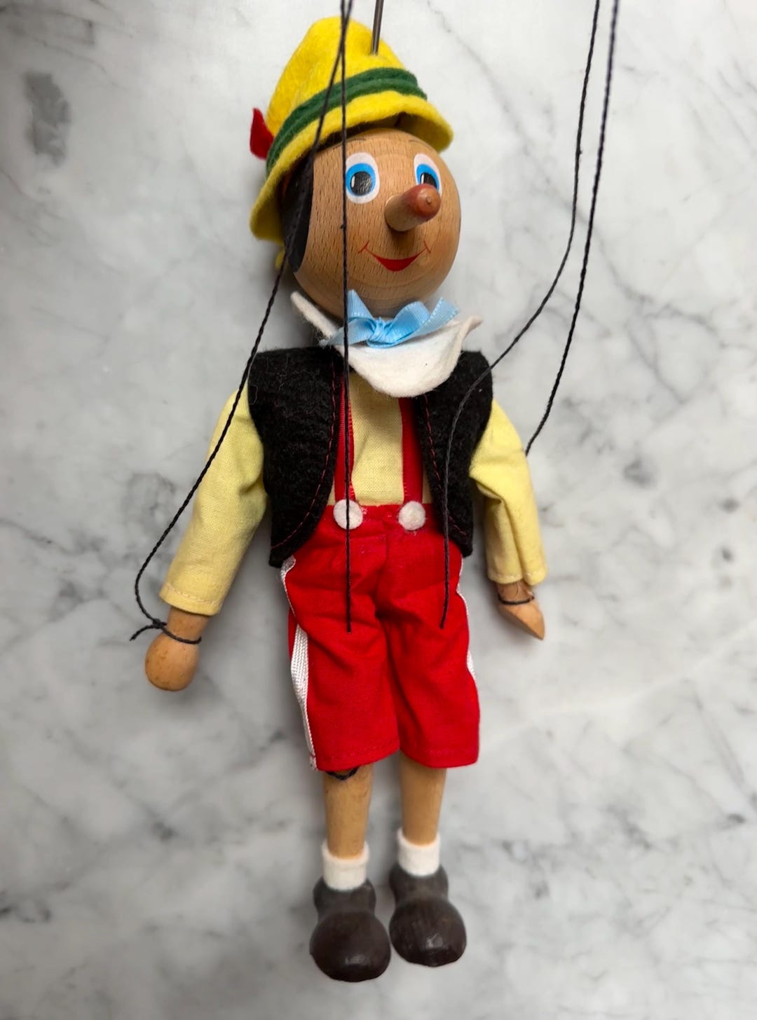 Vintage Pinocchio Handmade Wooden Marionette String Puppet - Etsy