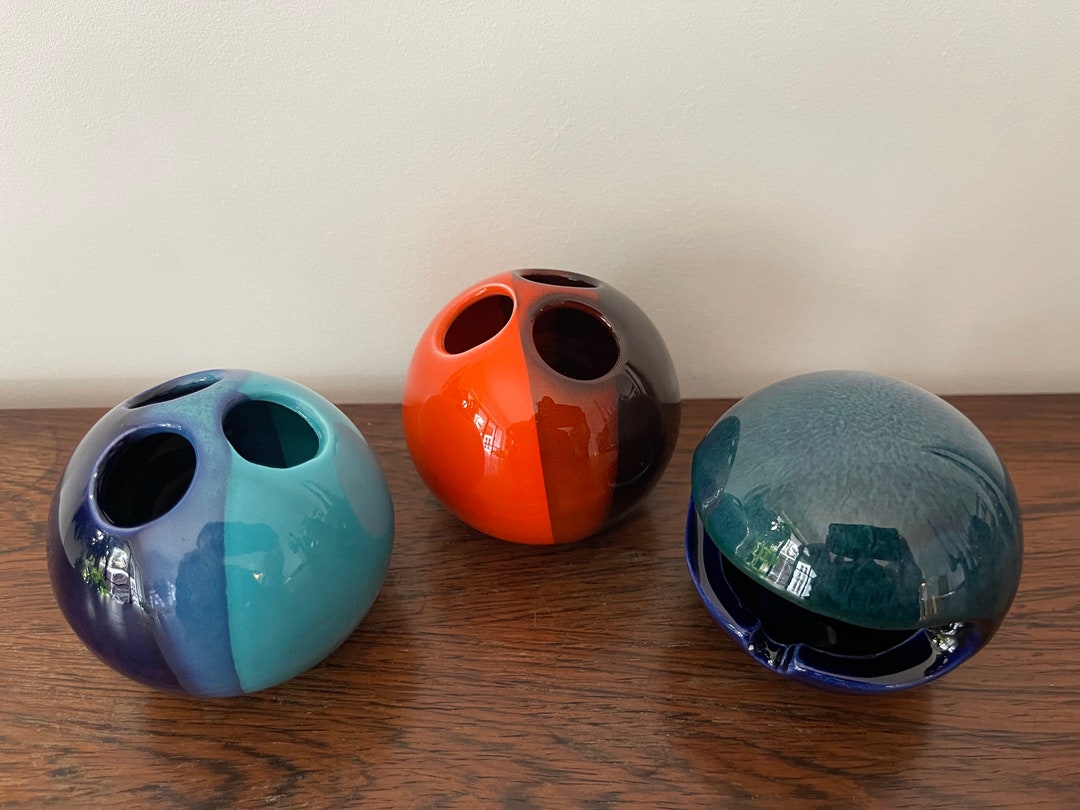 Vaasjes Asbak Marisa Italy Keramiek Midcentury Vintage Set Van - Etsy