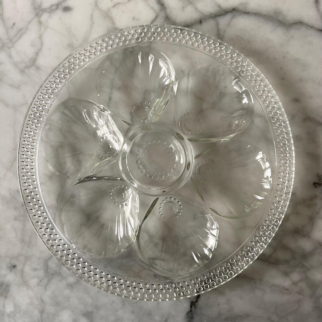 Art Déco Glass Oyster Plate - Etsy