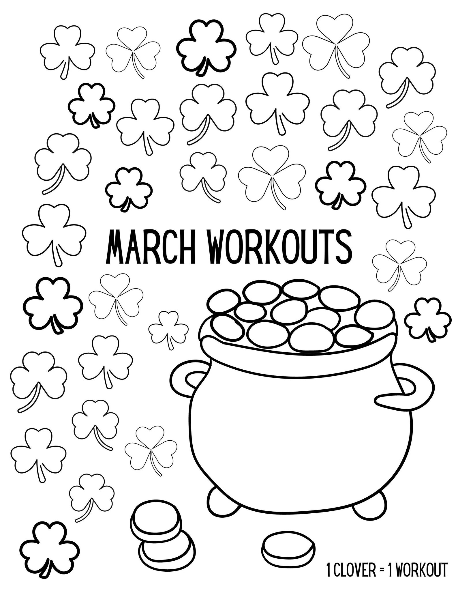 March Monthly Workout Tracker Printable | Instant Download | Habit ...