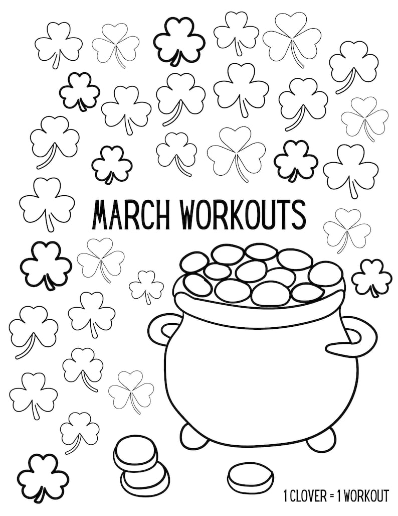 March Monthly Workout Tracker Printable | Instant Download | Habit ...