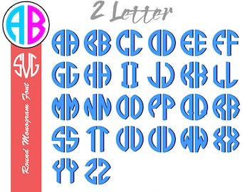2 Letter Monogram - Etsy