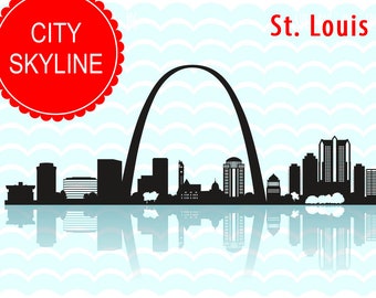 Saint LOUIS Missouri USA SKYLINE City Outline Silhouette - Etsy