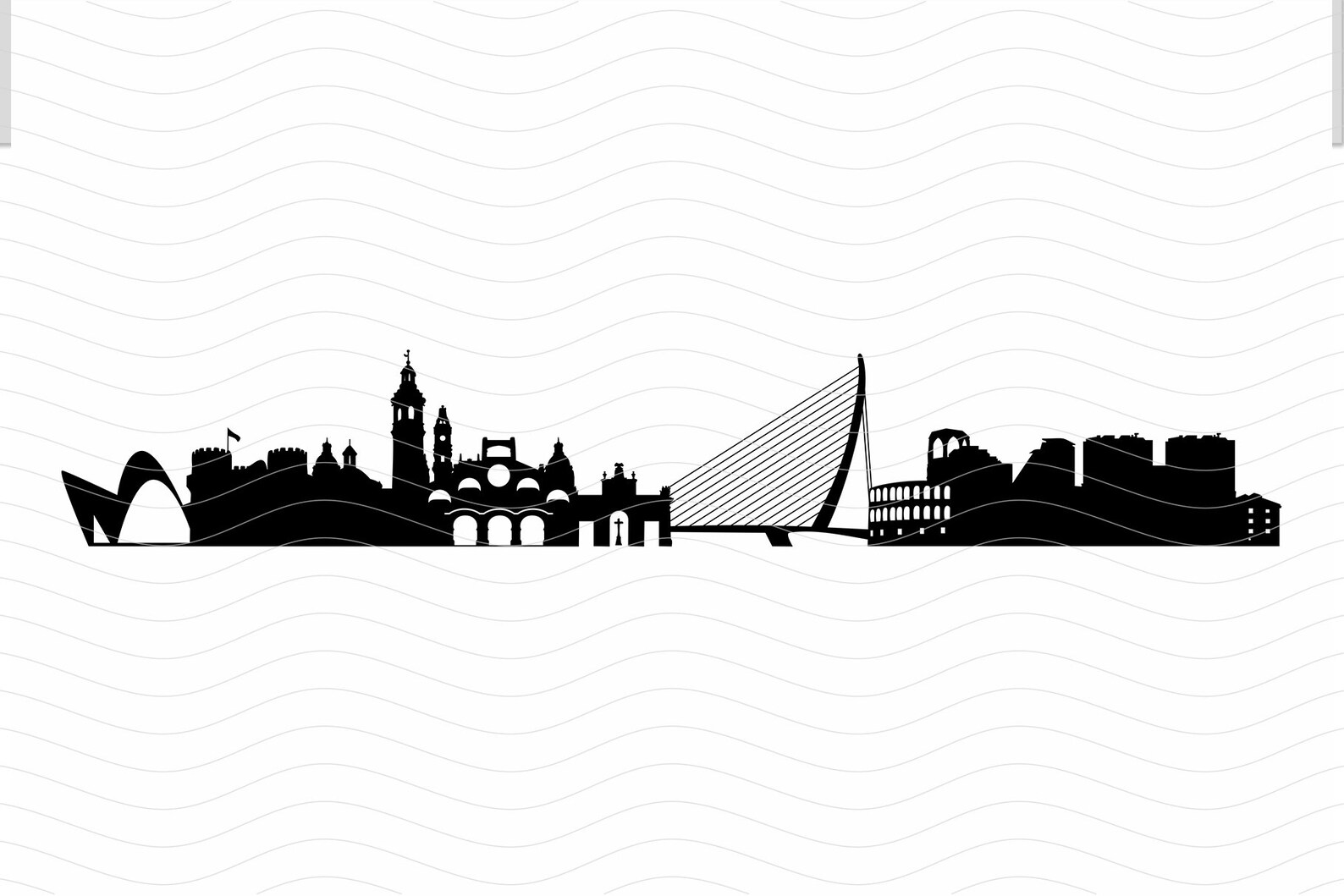 Valencia Skyline Vector Valencia SVG City Silhouette Spain - Etsy