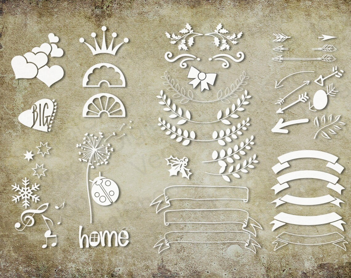 Decorative Elements SVG Bundle Set of Vector Objects Design | Etsy