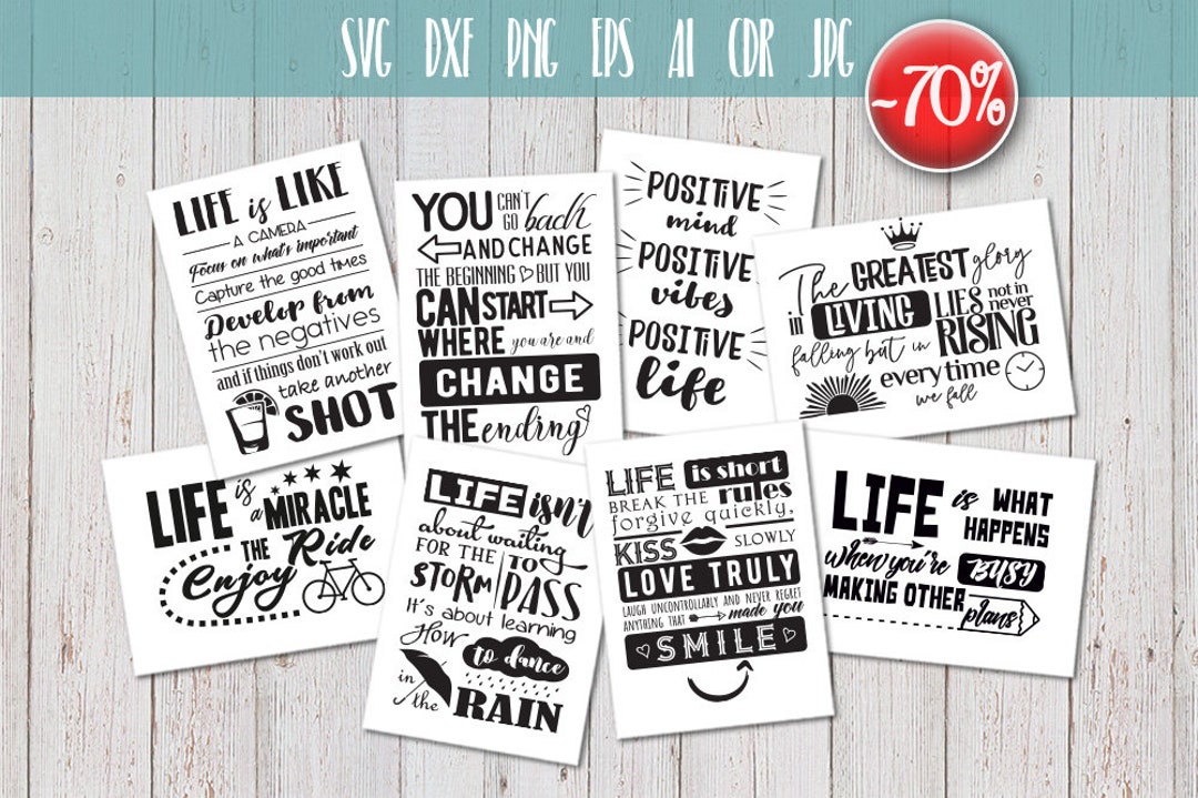 Life Quote SVG Bundle, Life Quote Cut File Bundle, Home Cut Files, Wall ...