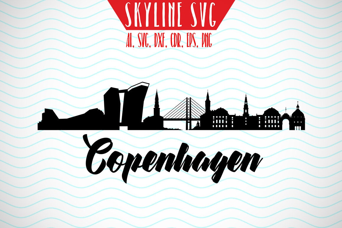 Copenhagen SVG Denmark City Skyline Copenhagen silhouette | Etsy