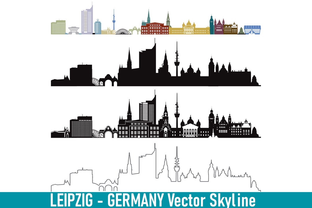 Leipzig Vector SVG, Germany Skyline, City Silhouette Vector Graphic ...