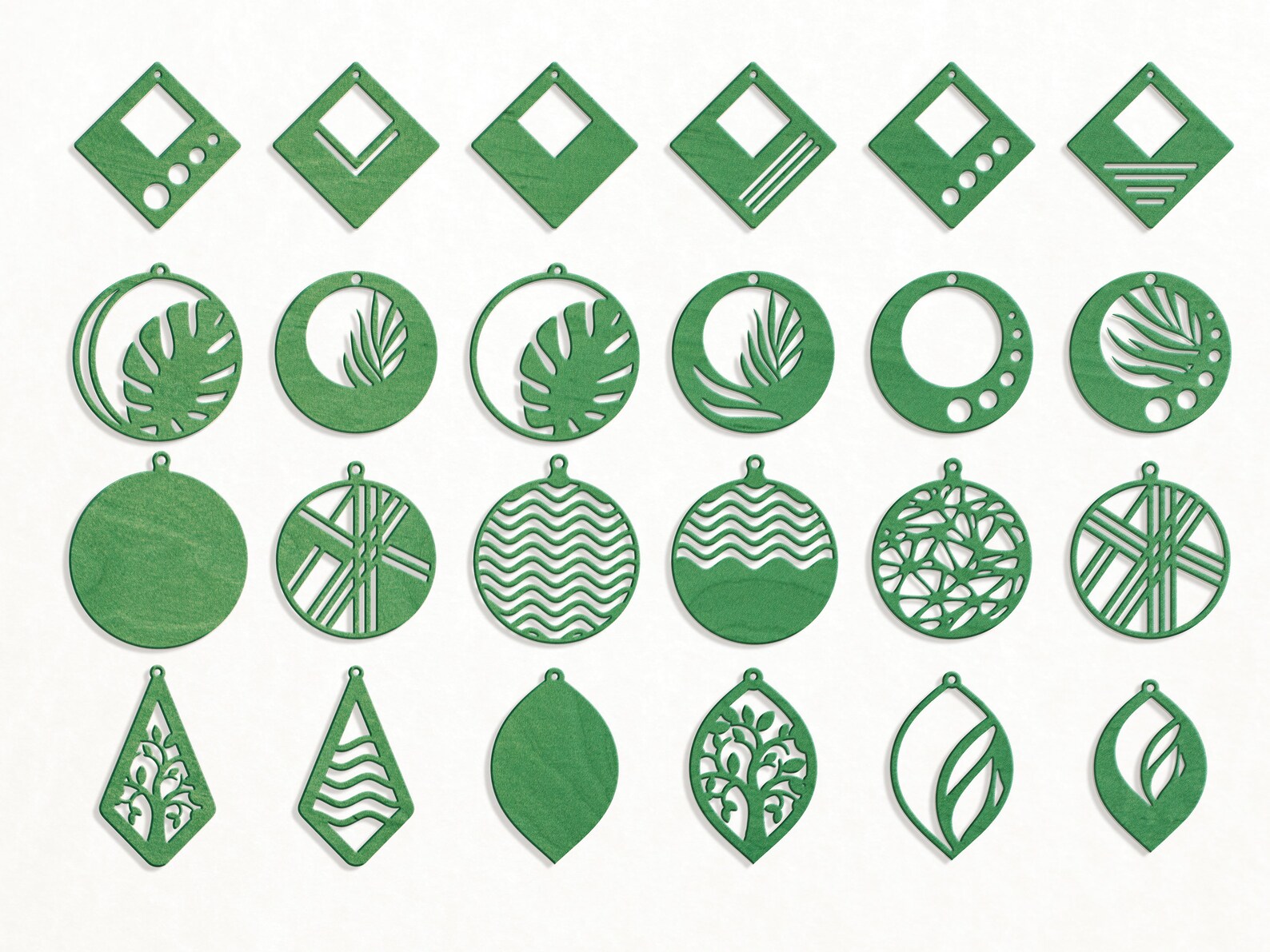 24 Stylish Wooden Earrings Design Collection - Digital Download ...