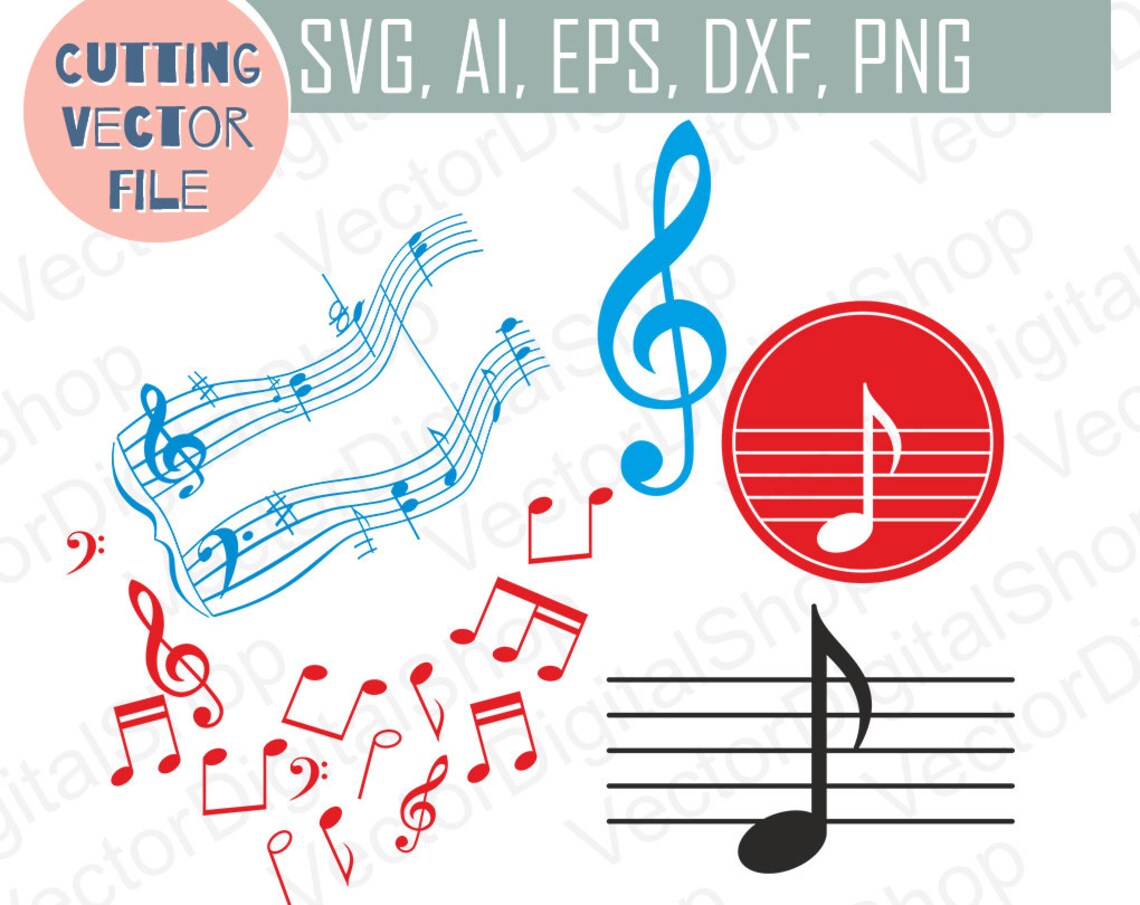Musical Note Symbol SVG, Sheet Music, Note Silhouettes SVG, Vector ...