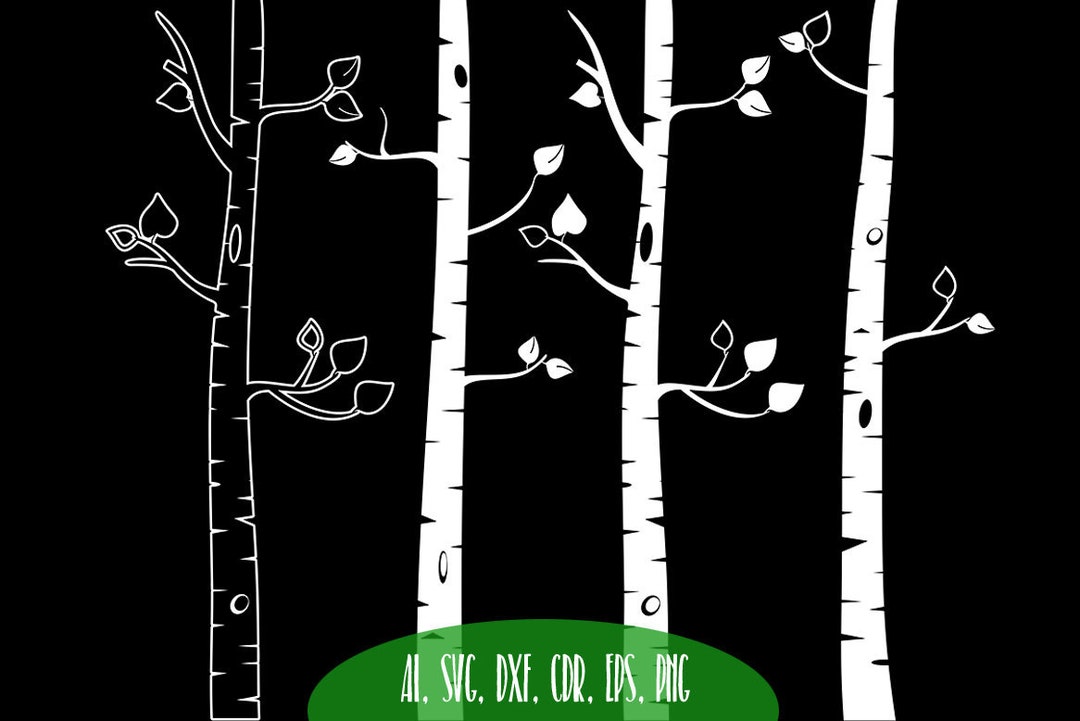 Birch Trees Svg, Birch Forest Vector, Branch, Vector Illustration ...