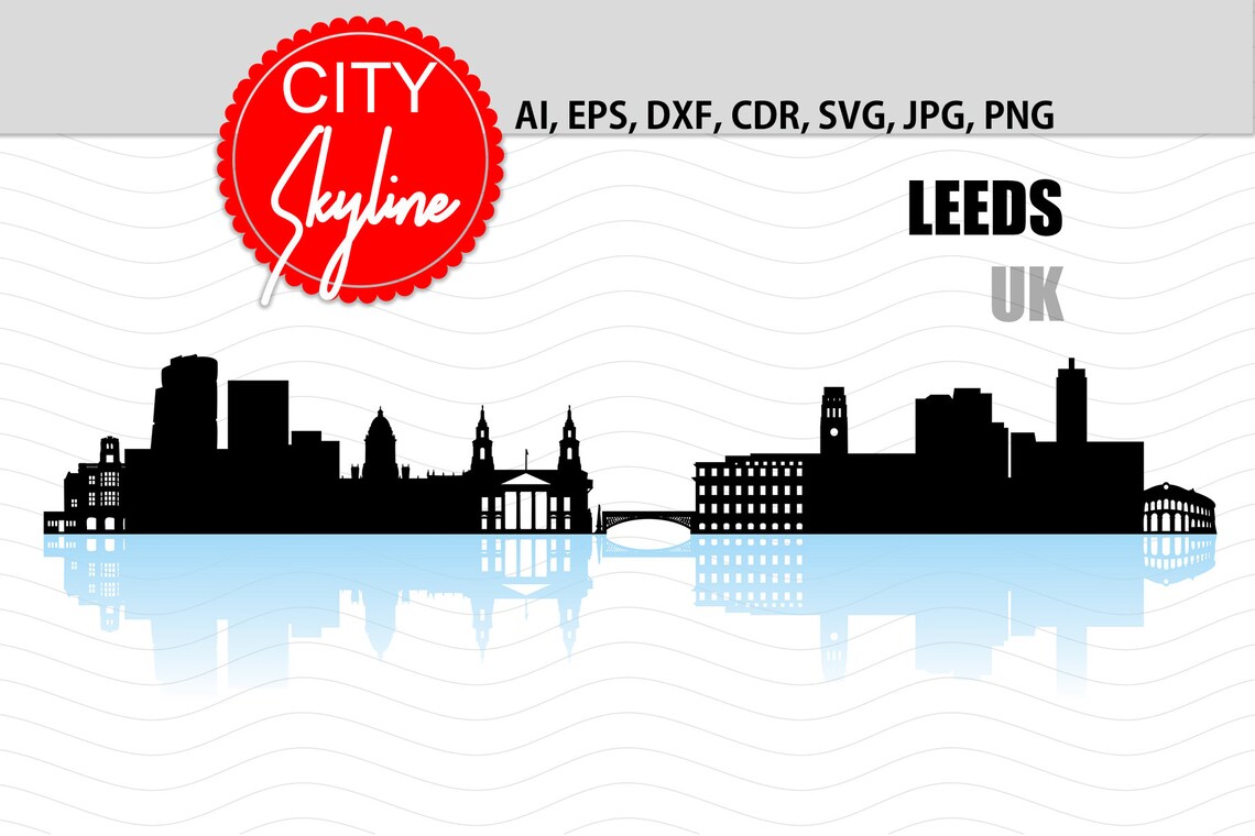 Leeds City Skyline Vector Leeds Svg Silhouette City in - Etsy