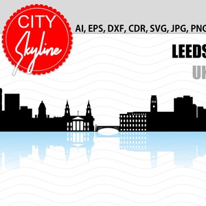 Leeds City Skyline Vector, Leeds Svg, Silhouette City in England ...