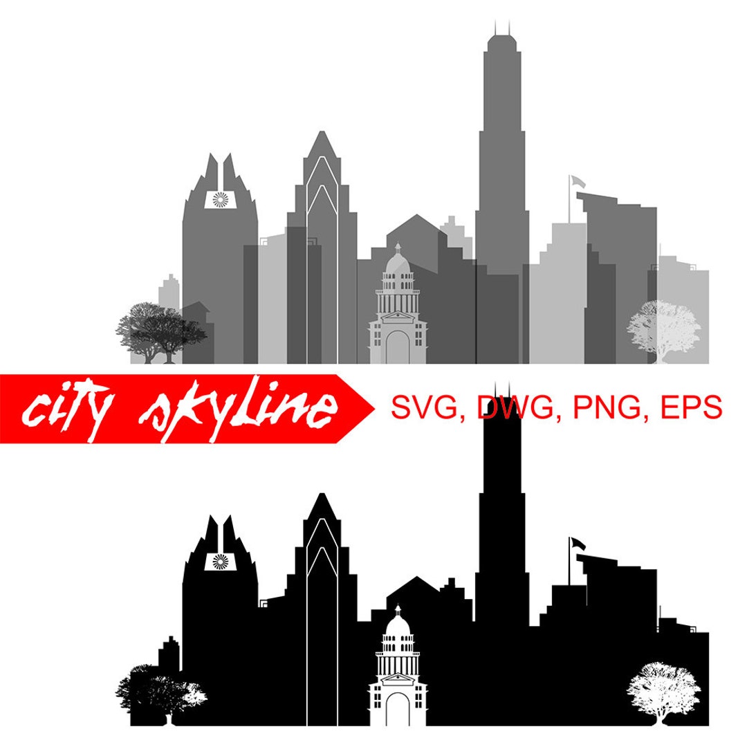 Austin Texas SVG, Austin City Vector Skyline,austin Silhouette, Svg ...