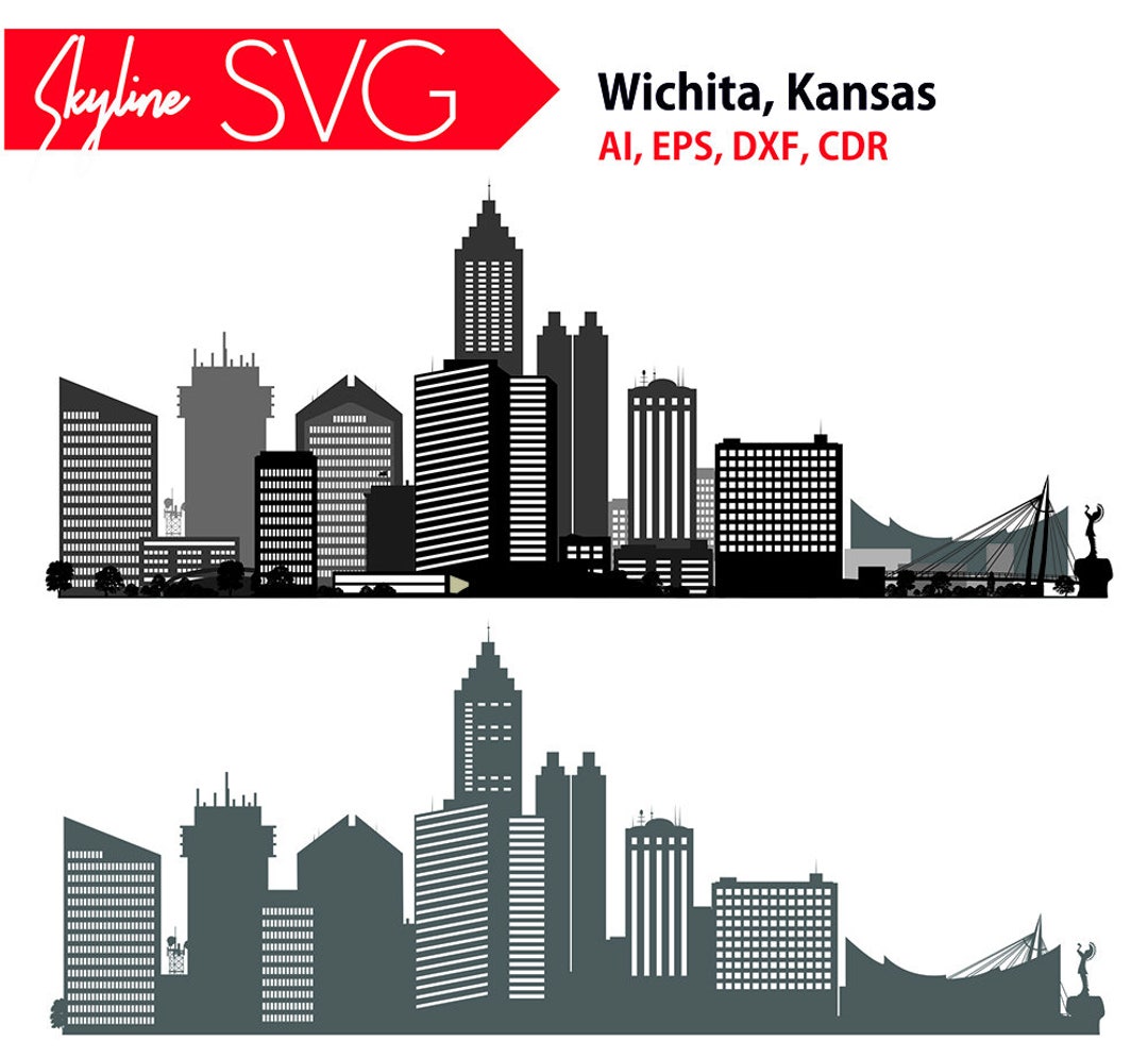 Wichita SVG, Wichita Vector Skyline, Wichita City Silhouette SVG ...