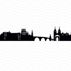 Heidelberg Vector Skyline, Heidelberg SVG, Silhouette, Svg, Dxf, Eps ...