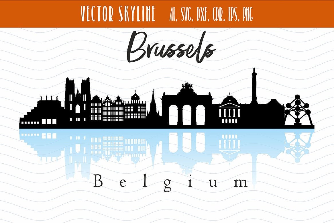 Brussels SVG Brussels Belgium City Vector Skyline Brussels | Etsy