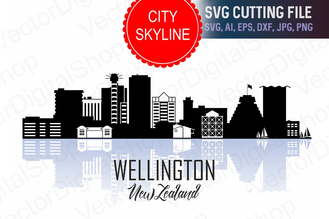 Wellington City SVG, Wellington New Zealand Vector Skyline, City ...