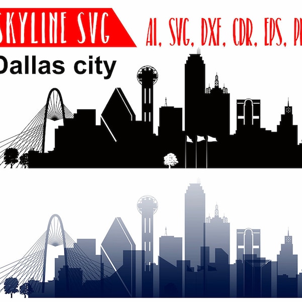 Dallas Skyline Png - Etsy
