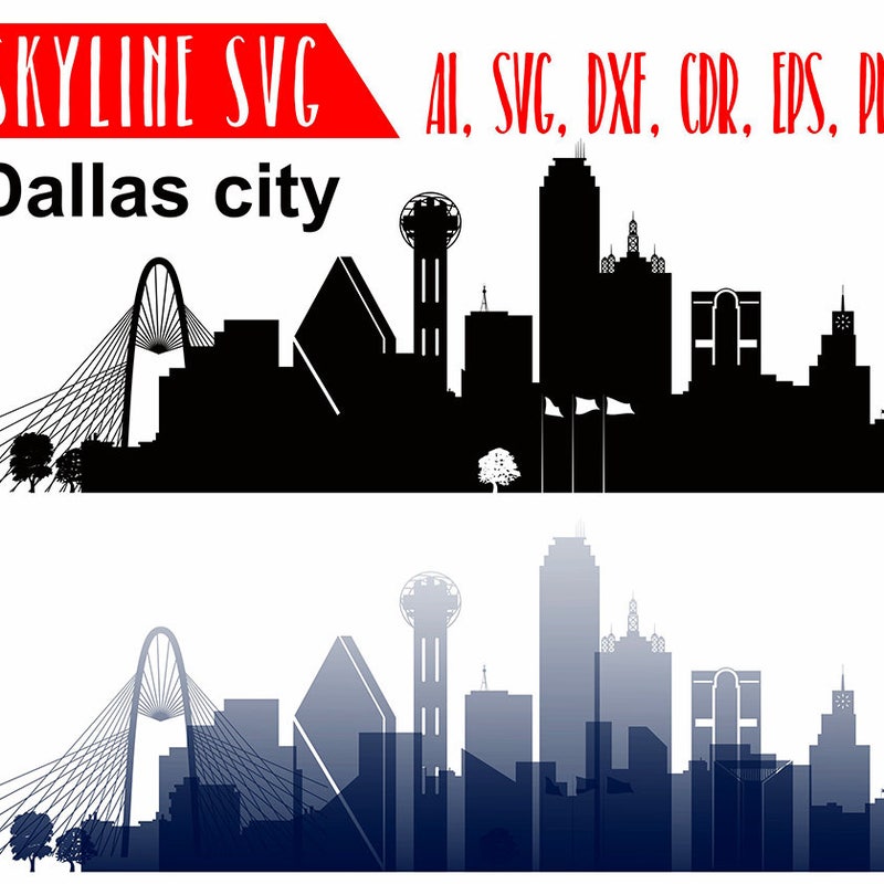 Dallas Skyline Png - Etsy