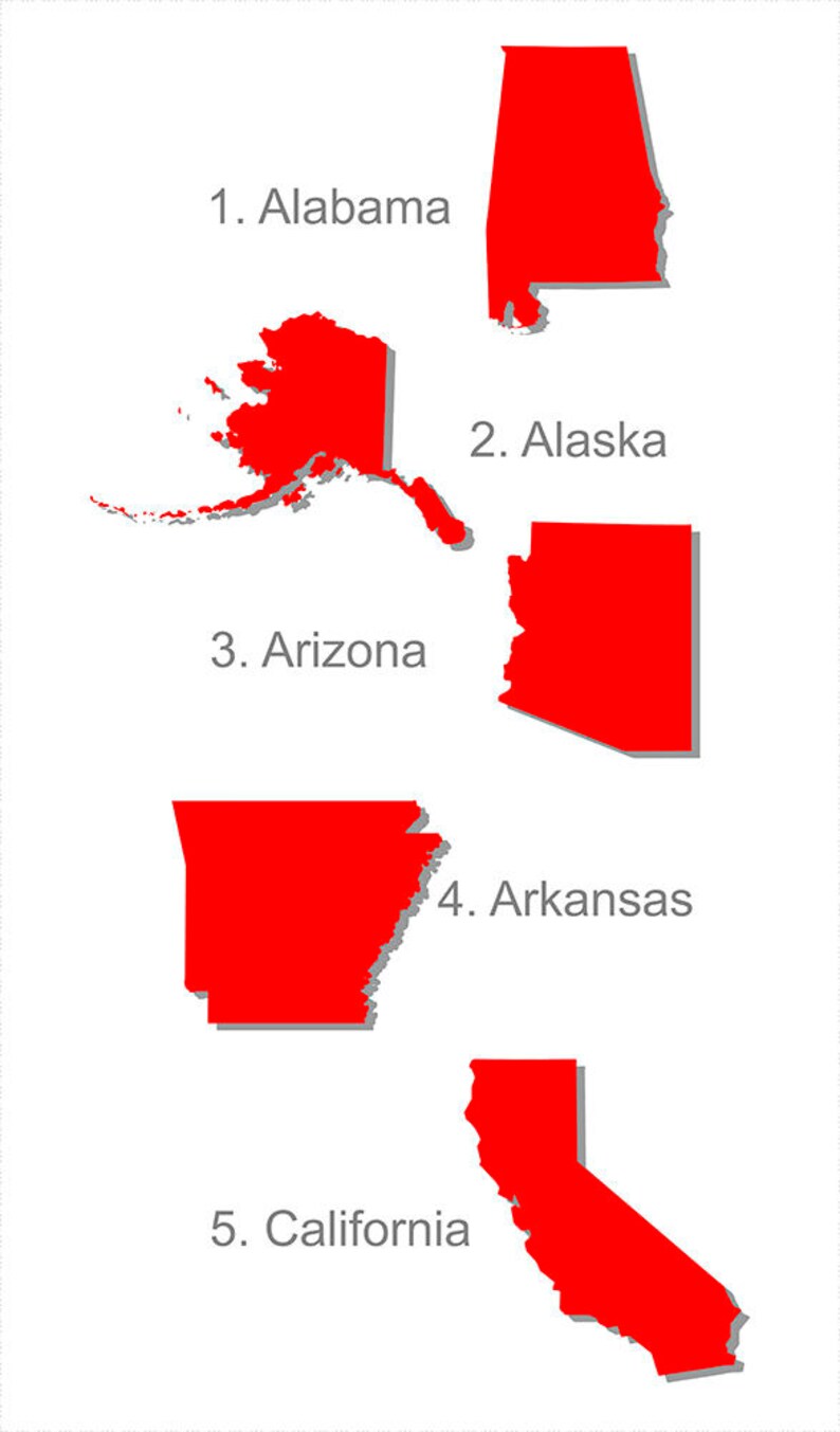 State Svg US State Svg United States Vector USA States Svg | Etsy