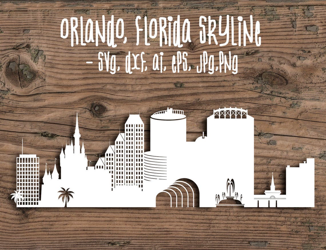 Orlando Vector Skyline Orlando SVG Silhouette Svg Dxf - Etsy