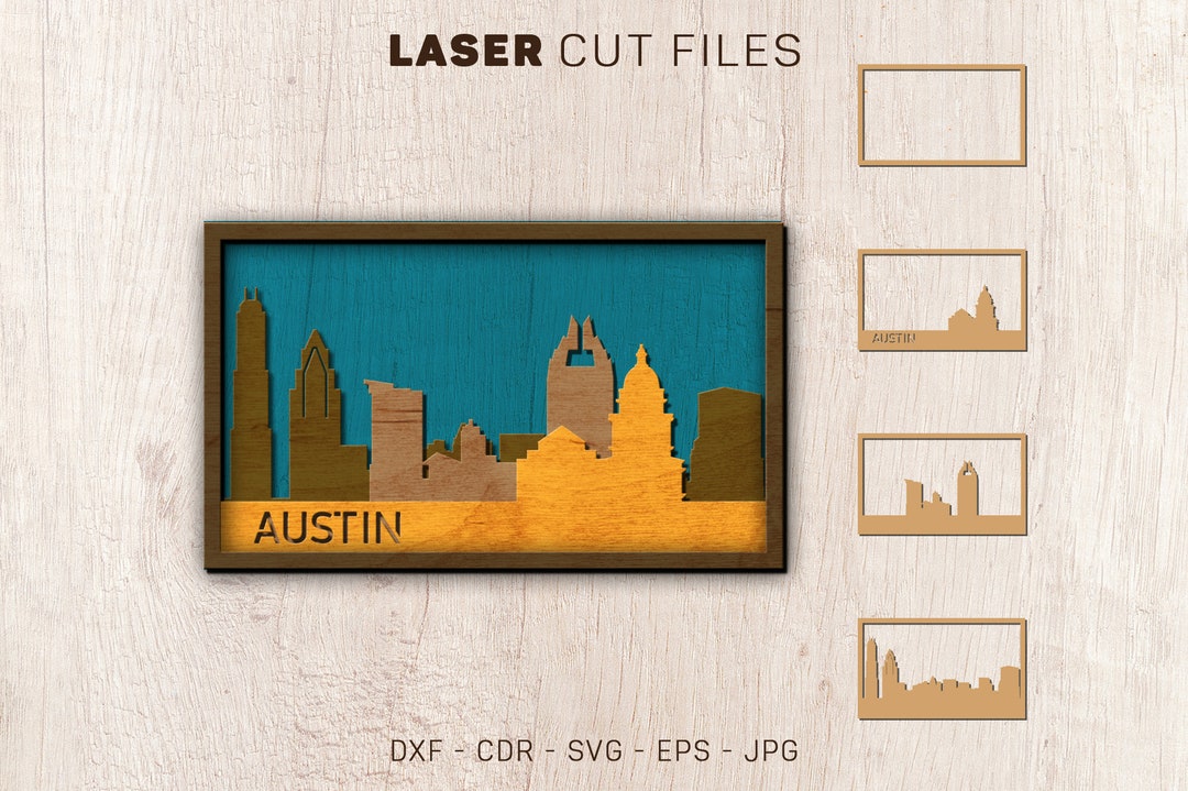 Austin Skyline Laser Cut, Multi-layer SVG, Wall Decor, Laser Ready ...