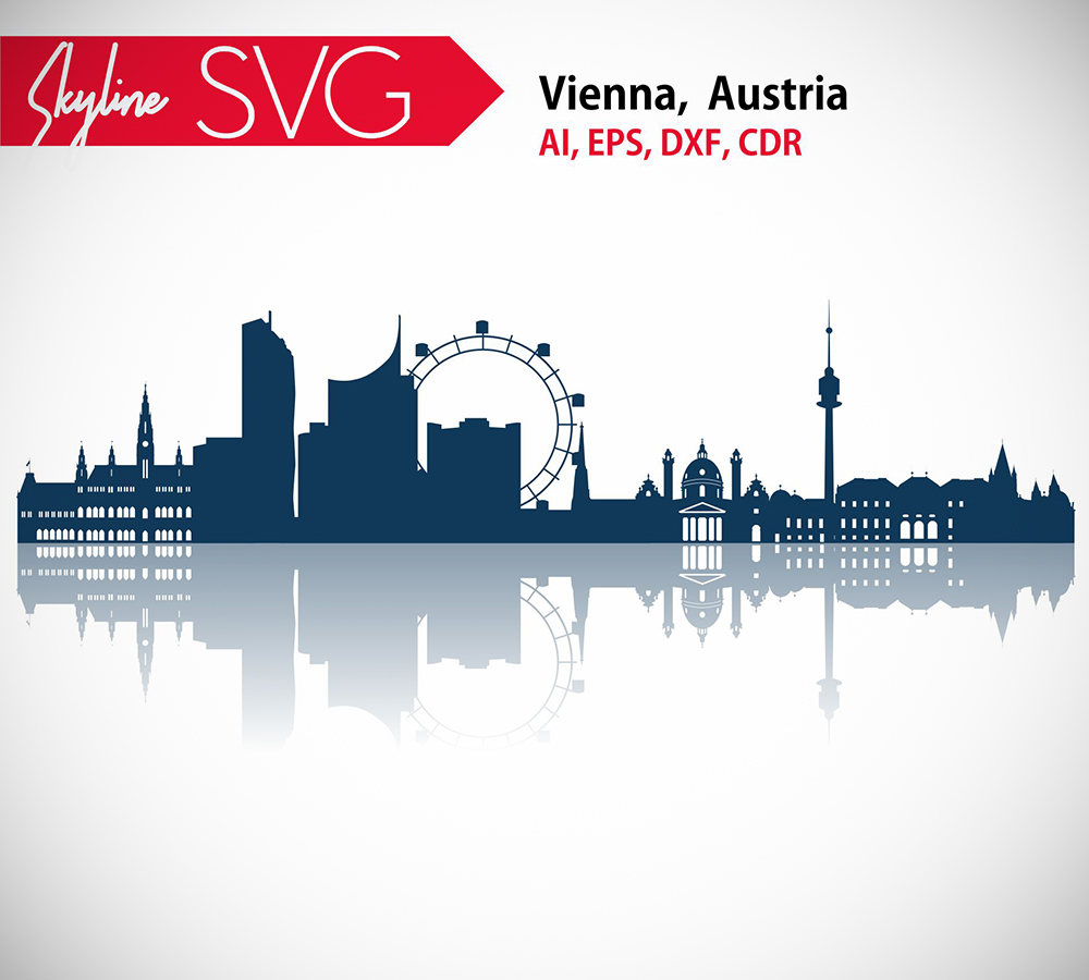 Vienna Vector Skyline European capitals SVG Cdr Dxf Vienna SVG Austria ...