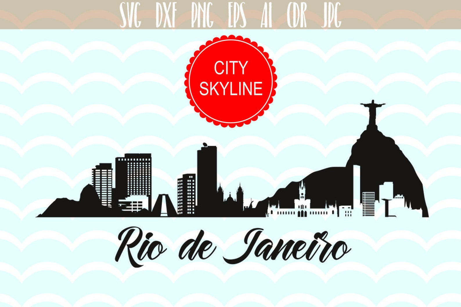 Rio De Janeiro Skyline SVG Brazil City Vector Skyline City - Etsy