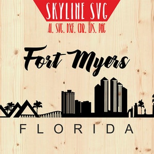 Fort Myers SVG, Florida City Vector Skyline, Fort Myers Silhouette, Svg ...