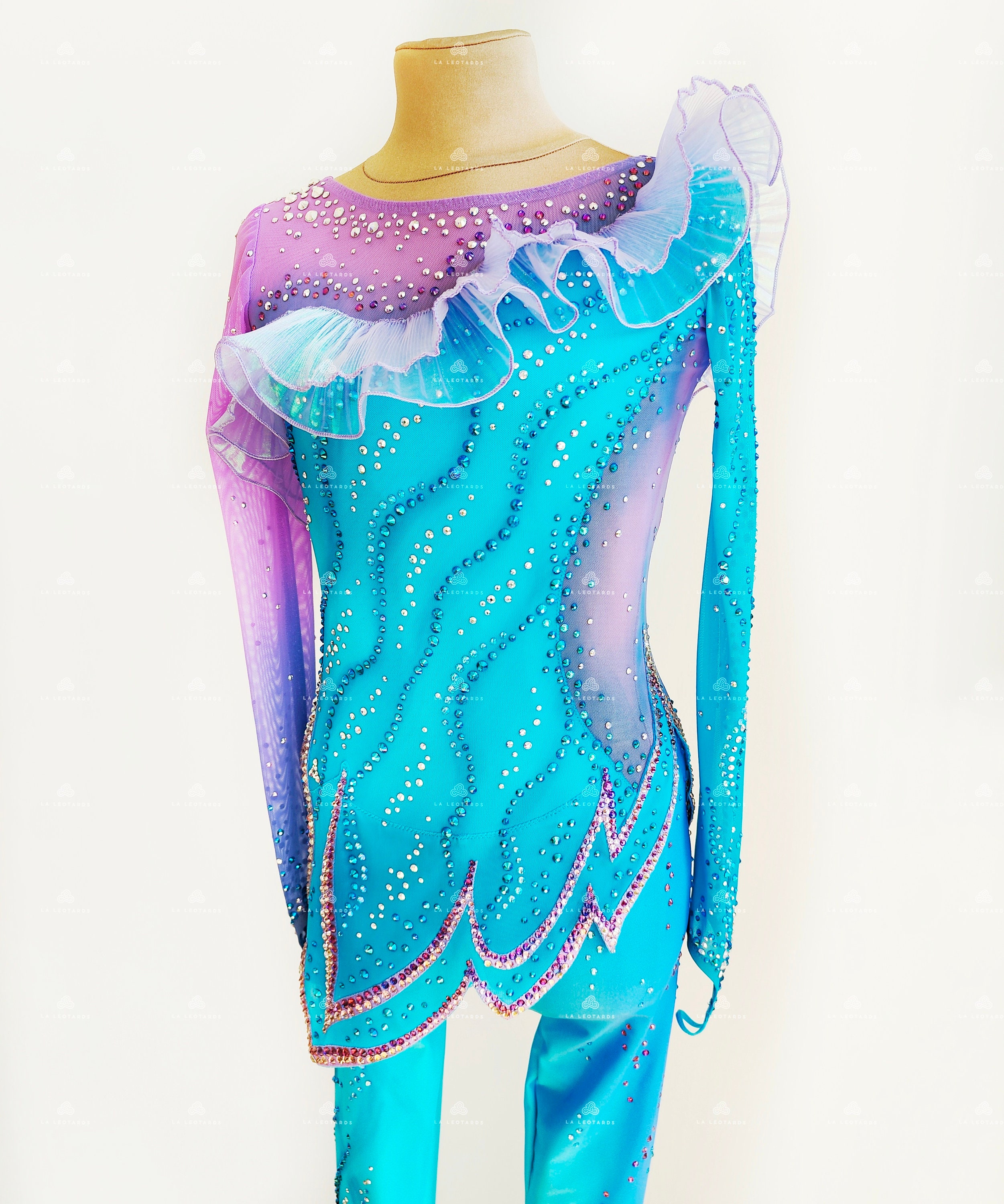 Blue Dragon Figure Skating Unitard, Acro Costume, Roller Skating , Show ...