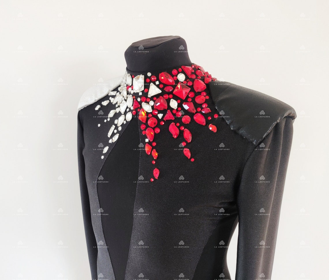 Black/red/white Figure Skating Costume Acro Costume Roller - Etsy