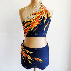 Pole Dance Costume, Pole Performance Set, Dark Blue Pole Costume - Etsy