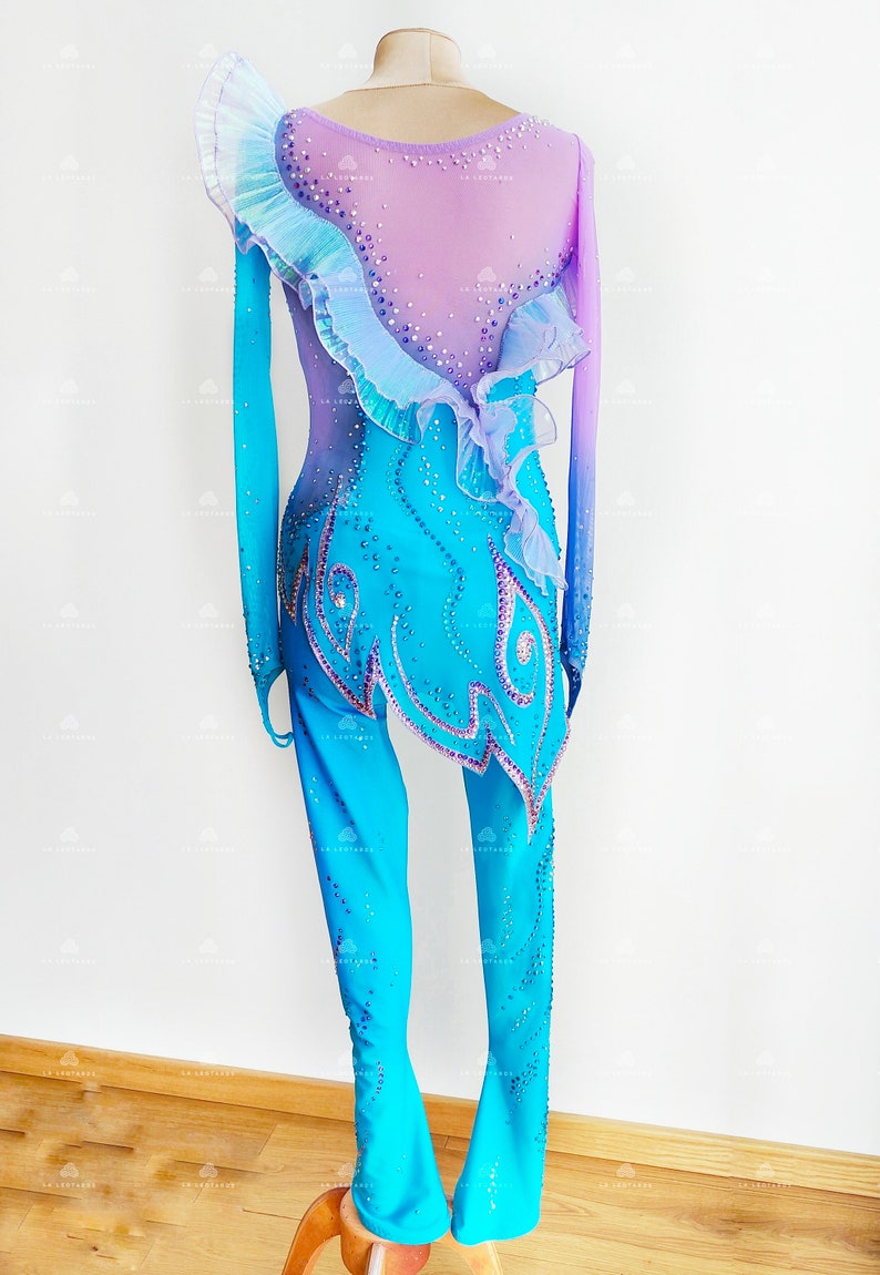 Blue Dragon Figure Skating Unitard, Acro Costume, Roller Skating , Show ...